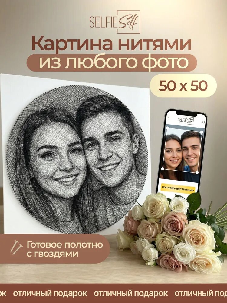 Картина нитями по фото