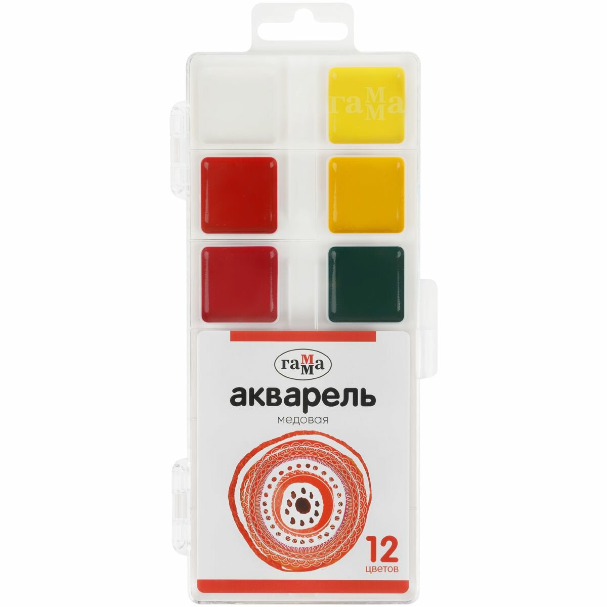 Акварель 12цв. Гамма медовая, без кисти (2001243_12)