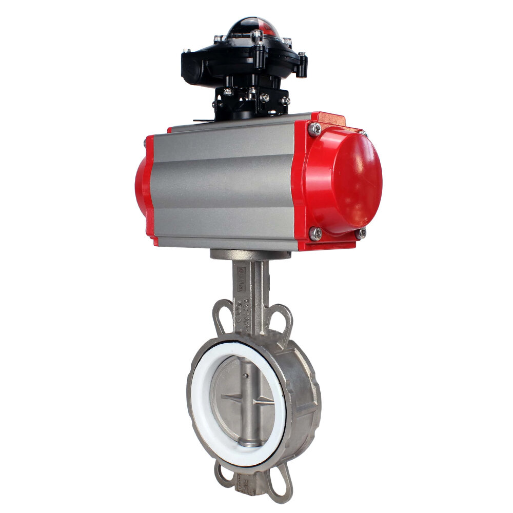Затвор DN.ru WCB-316L-PTFE Ду80 Ру16, с пн. приводом SA-105, БКВ LSB-210