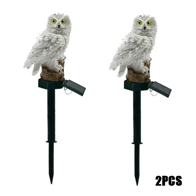 Солнечный светильник Heinast сова белый/коричневый Owl White 2pcs