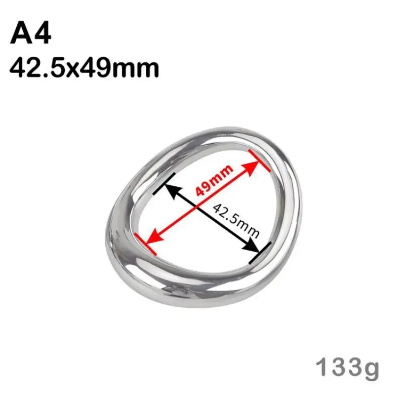 Металлическое кольцо для пениса A4, 42.5x49 мм, 133г