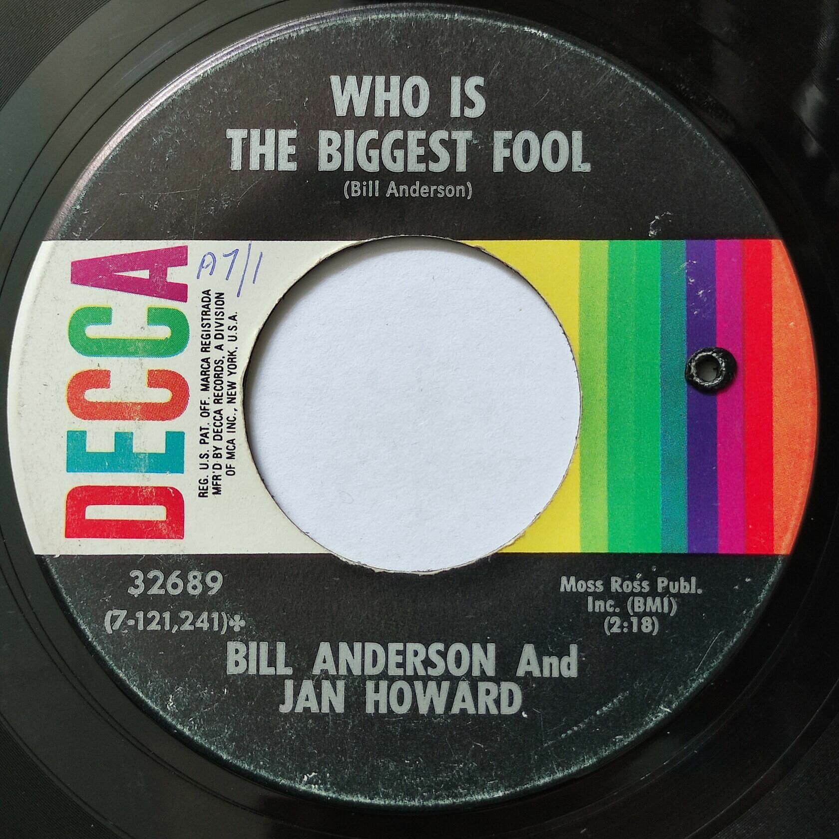 Пластинка Bill & Jan "Someday We'll Be Together" 7" (Single/US/1970) VG/VG