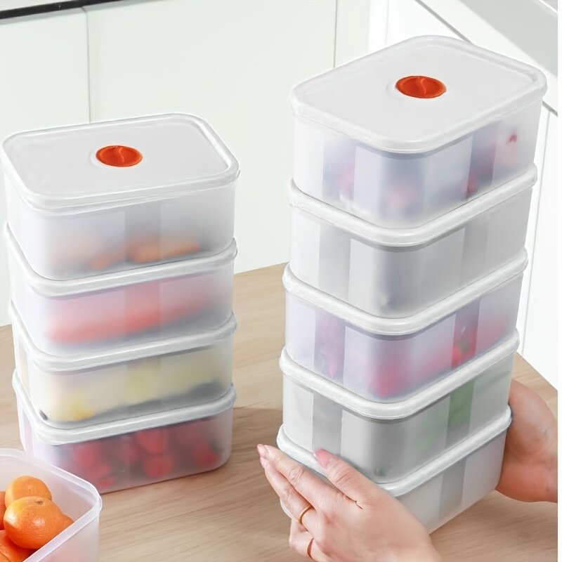 Контейнеры для хранения продуктов, комплект 10 шт (5 крышек и 5 емкостей), утолщенная модель, герметичные, подходят для морозильной камеры и микроволновой печи, складские, экономят место на кухне и в холодильнике