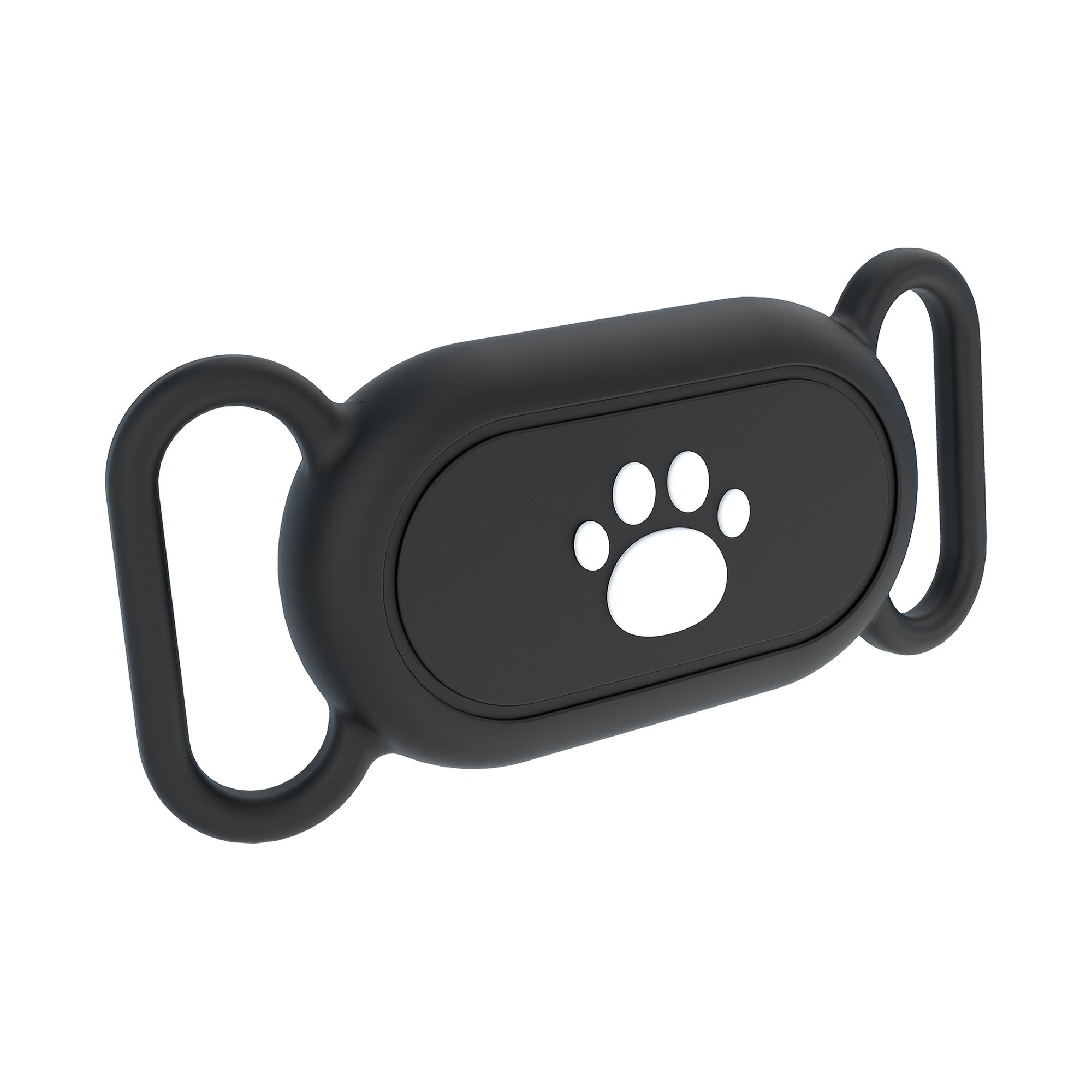 Черный силиконовый чехол для Bluetooth-трекера с узором "кошачья лапка", царапиностойкий, нескользящий, дизайн в стиле ошейника для питомца