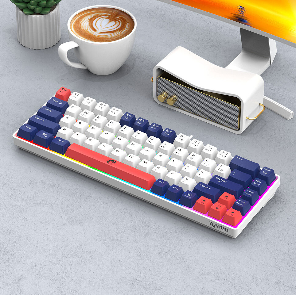 Проводная клавиатура K68 68-клавишная компактная с подсветкой для игр и офиса