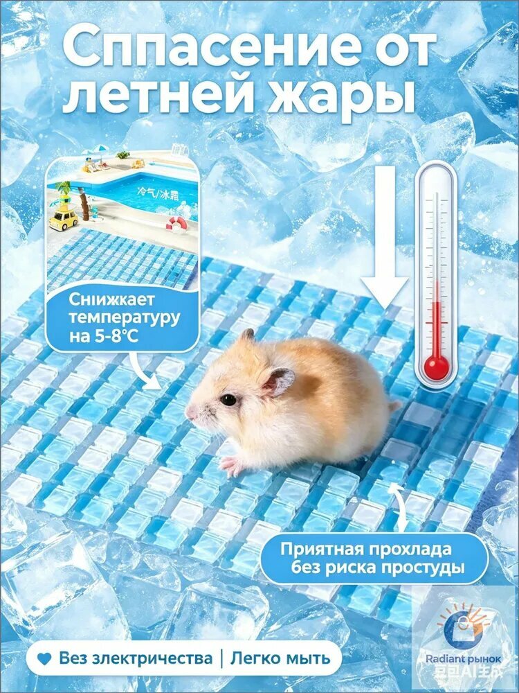 Охлаждающий коврик для грызунов, ледяная подстилка-матрас для морской свинки и шиншиллы, спасение от летней жары для кролика и хомяка