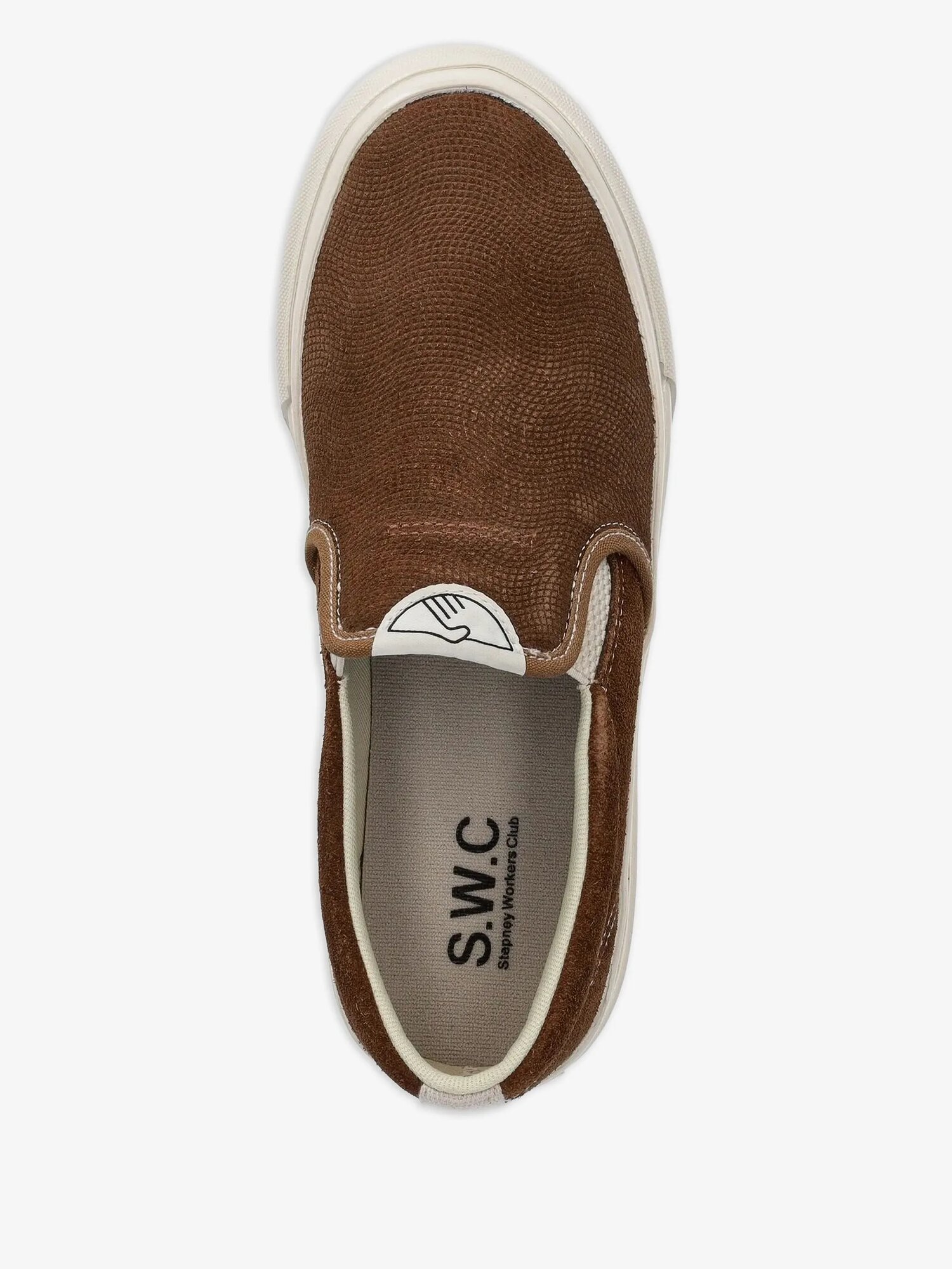 Кроссовки Stepney Workers Club Suede slip-on sneakers, размер 46, коричневый/серый/оранжевый — фото 1