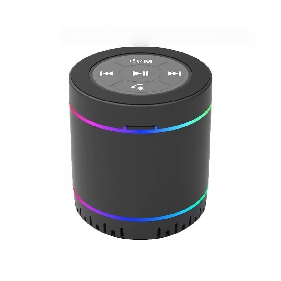 Портативная мини-колонка Bluetooth 5.2 с RGB-подсветкой, TWS, 4 часа работы, Type-C, черная