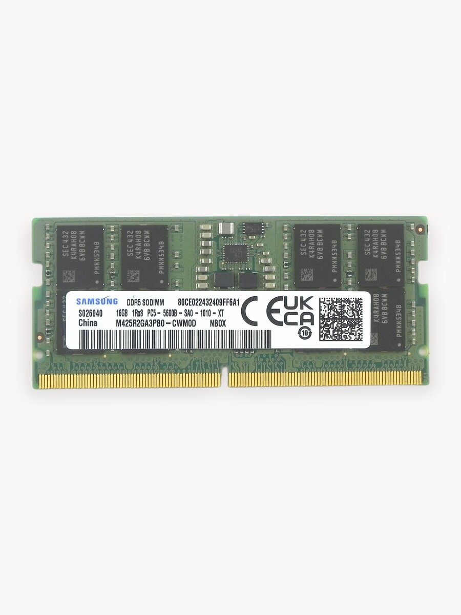 Оперативная память Samsung DDR5 16Gb 1Rx8 PC5-5600B DDR5 SODIMM M425R2GA3PB0-CWM0D 1 шт.