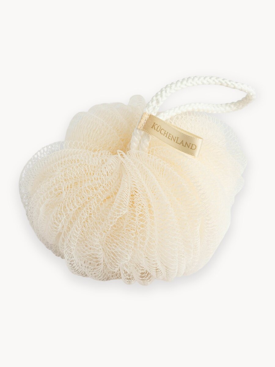 Мочалка для мытья тела, Kuchenland, 13 см, полиэтилен, бежевая, Бант, Unique spa, Kuchenland
