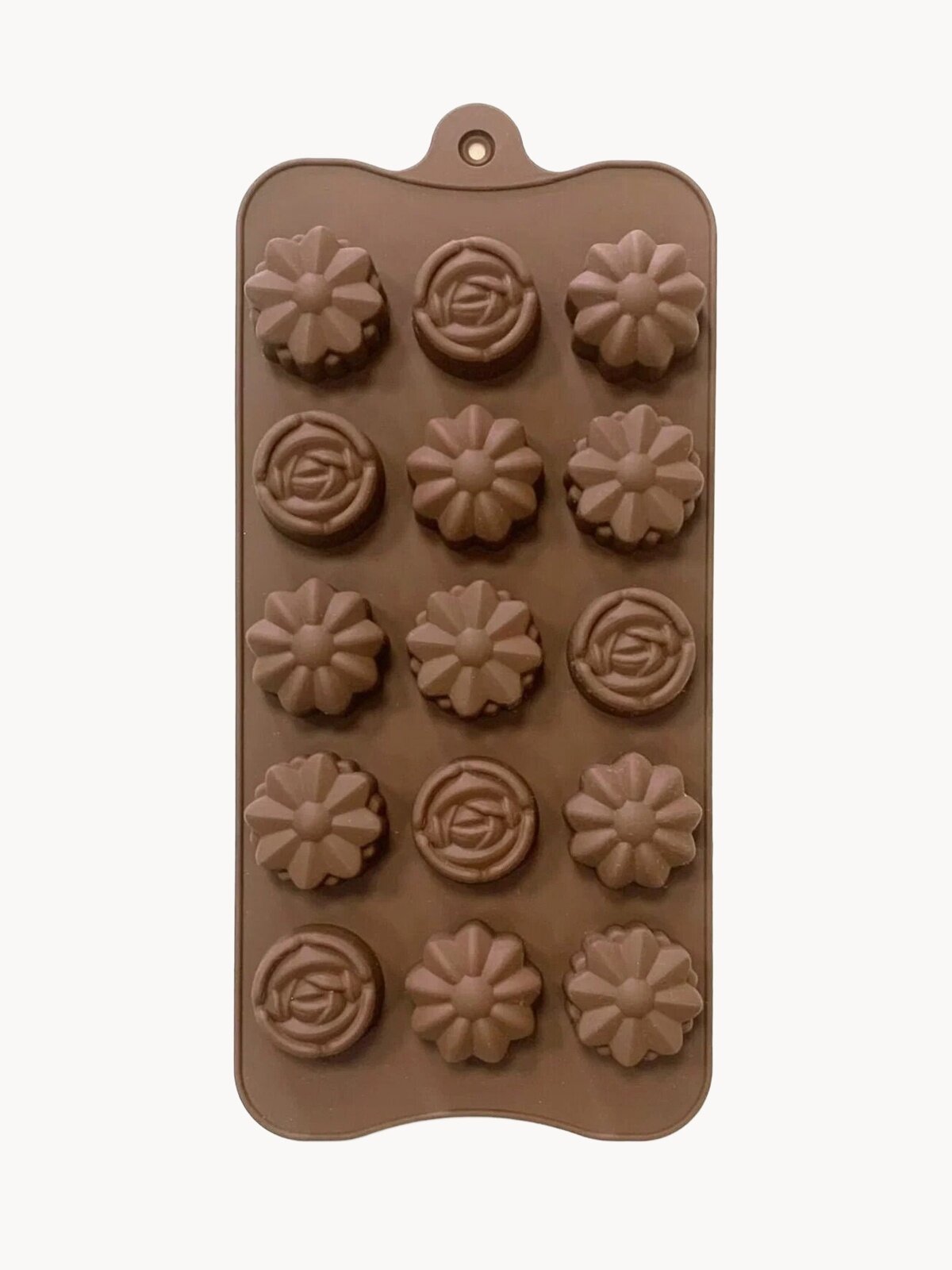 Силиконовая форма для конфет, шоколада, карамели, для украшения / Силиконовый молд шоколадные конфеты Цветы 3 вида, размер 20х10х1.5 см