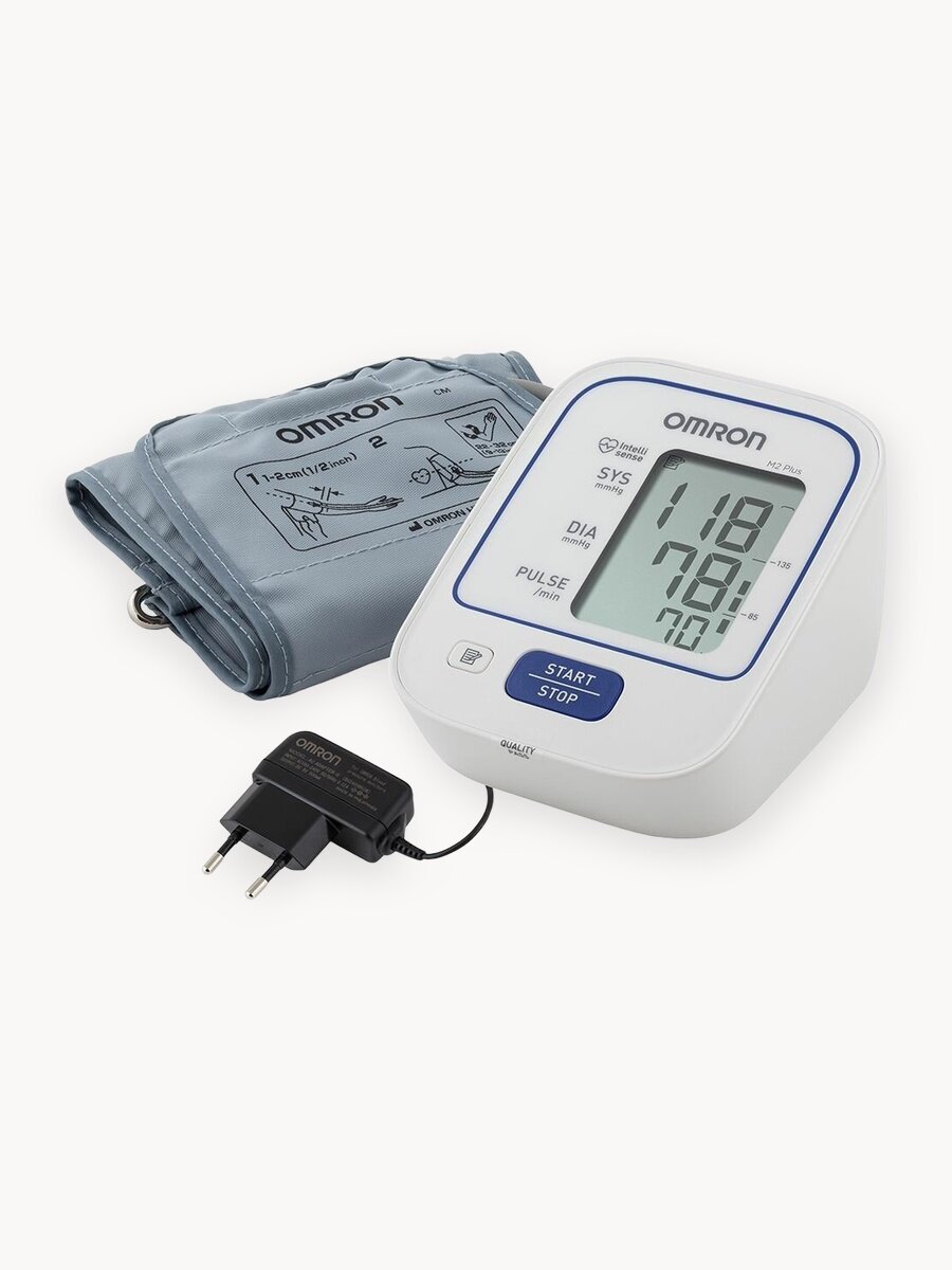 Тонометр OMRON M2 Plus (ARU) автоматический с адаптером+стандартная манжета 22-32 см