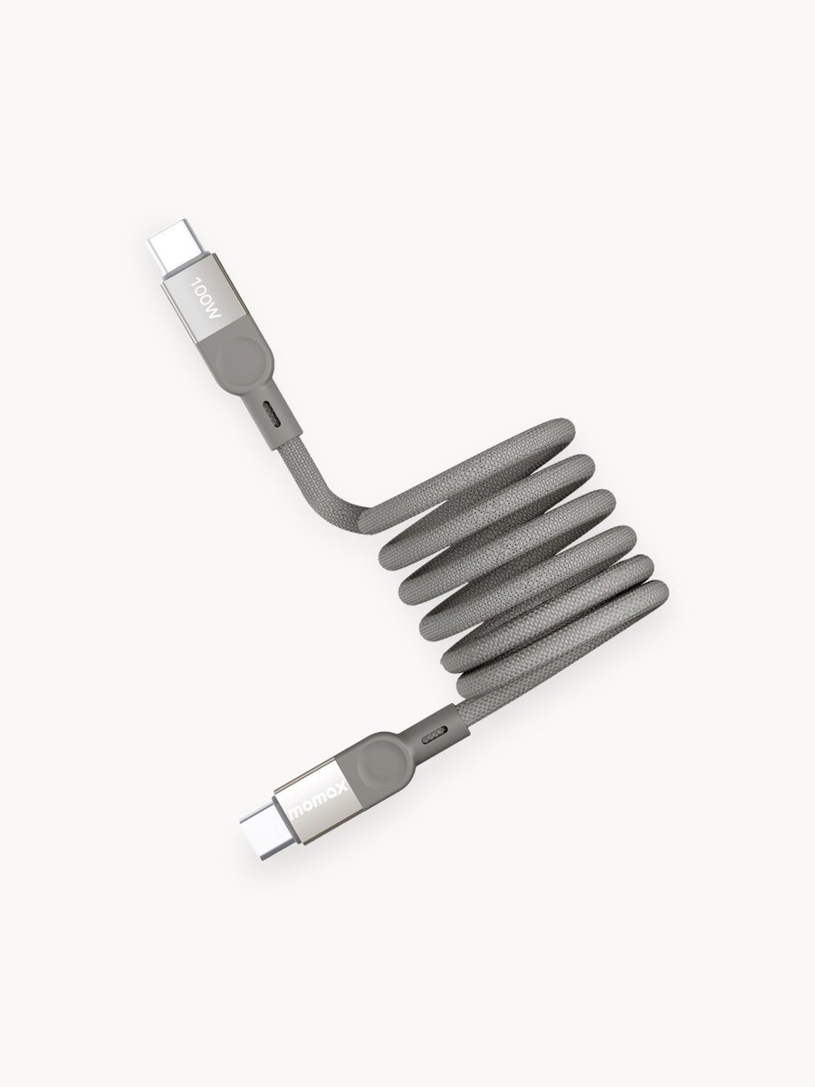 Кабель Momax Mag.Link Magnetic DC36L USB-C to USB-C 100W, 2,0м, Titanium