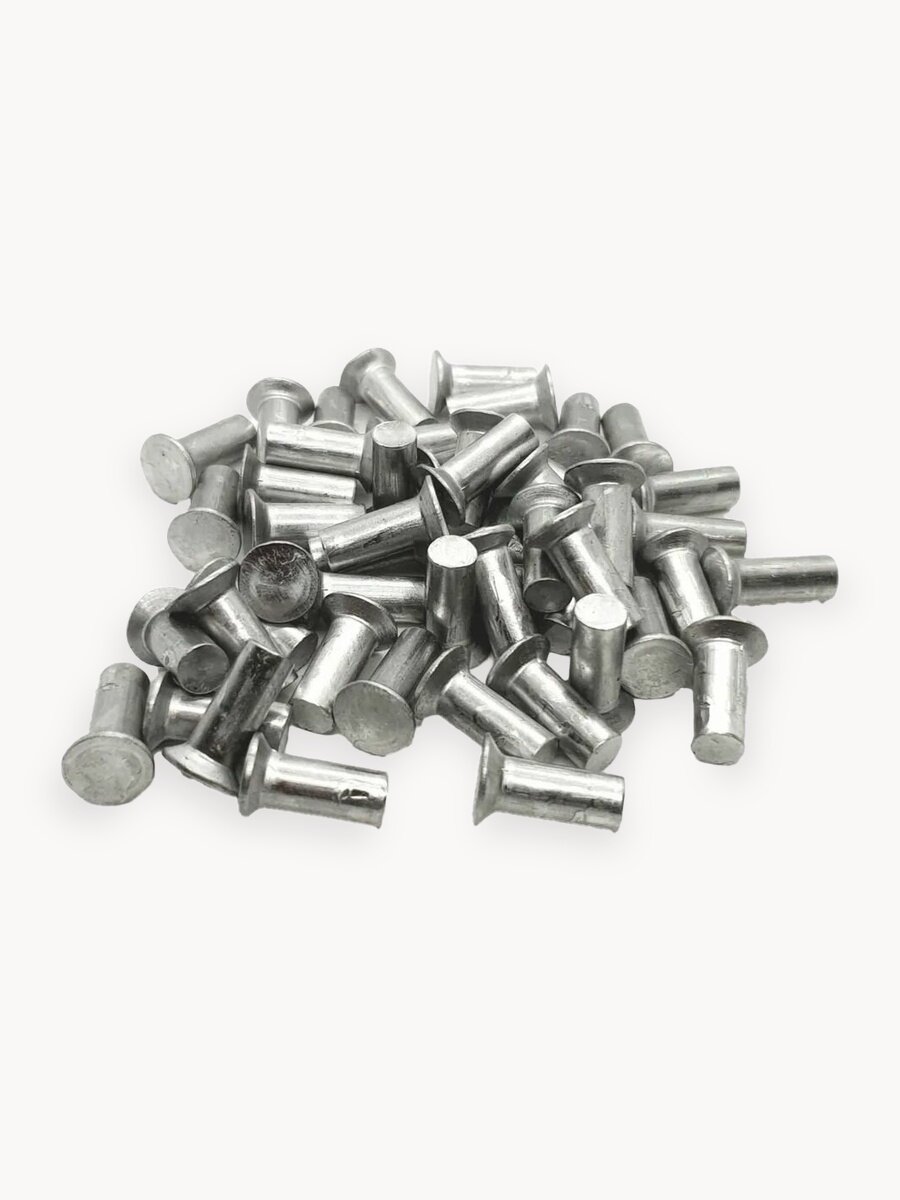 Заклепка забивная под молоток с потайной головкой 6х16 алюминиевая, ГОСТ 10300 (DIN 661), 50 шт.