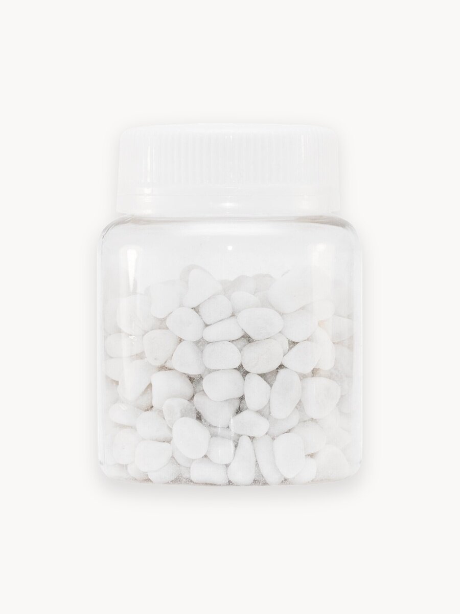 Декоративный камень белый окатанный 3-5 мм 100 г