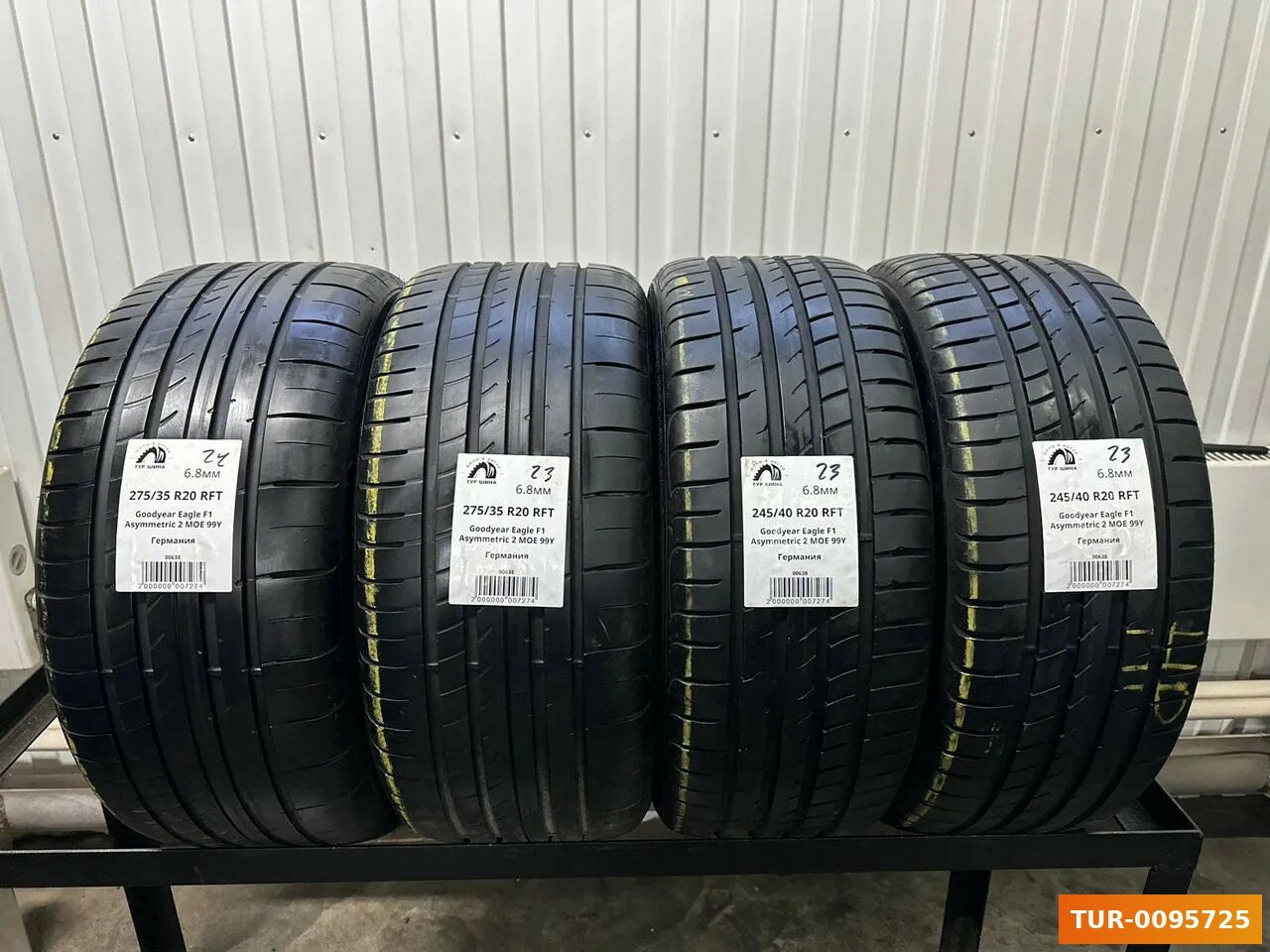 Комплект (4 шт) летних БУ шин Goodyear Eagle F1 Asymmetric 2 245/40 R20 25% износ 8273153437 RunFlat