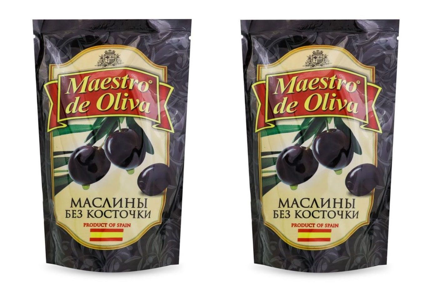 MAESTRO DE OLIVA маслины без косточки, дой-пак, 170 гр - 2 штуки