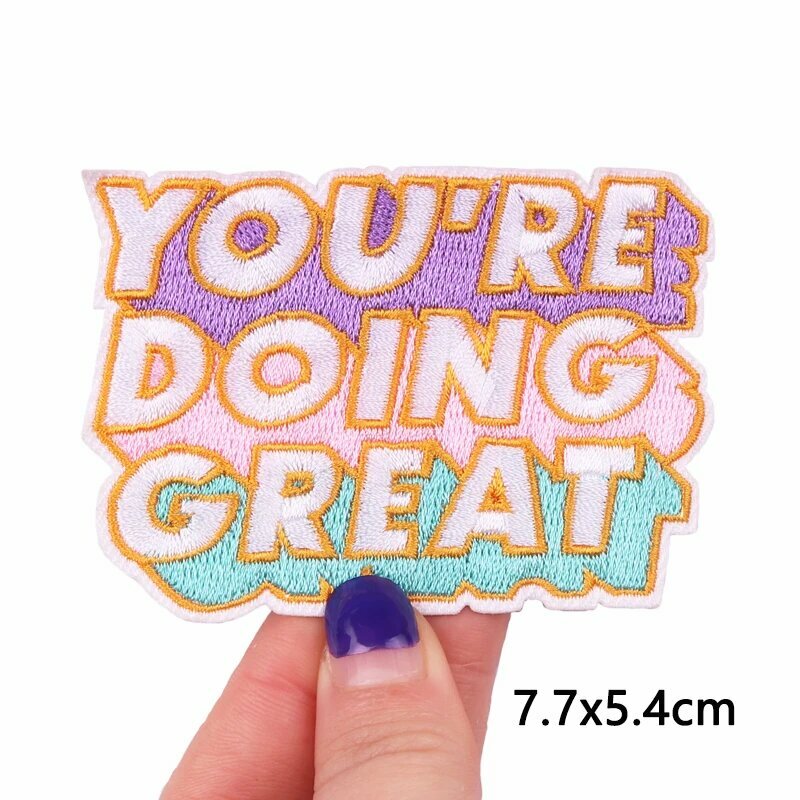 Радужные вышитые наклейки Prajna PE6086CT