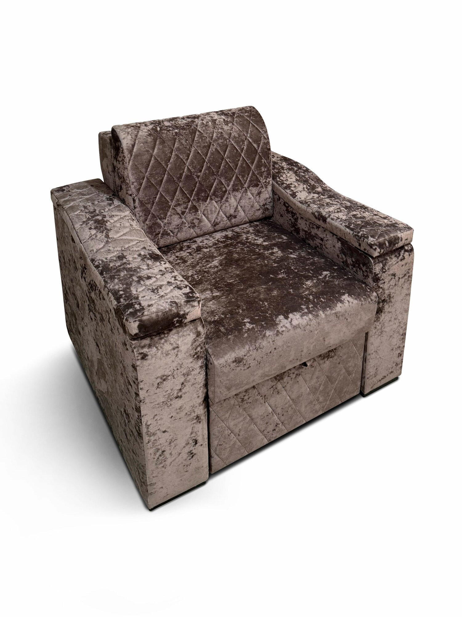 Кресло-кровать денвер, шоколад, на металлокаркасе, с независимым пружинным блоком, раскладное, микровелюр