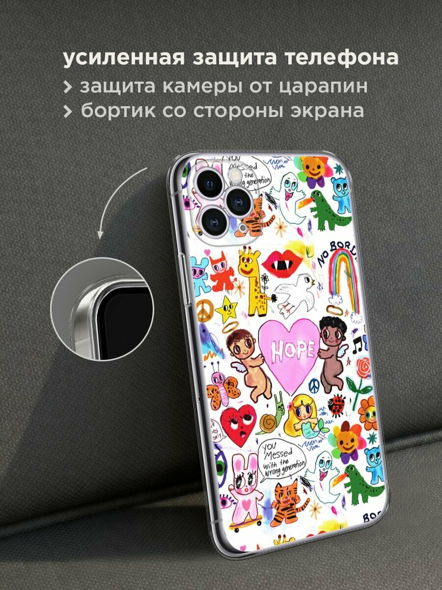 Чехол на Apple iPhone 11 Pro / Айфон 11 Про с принтом "Милые рисунки" — фото 1