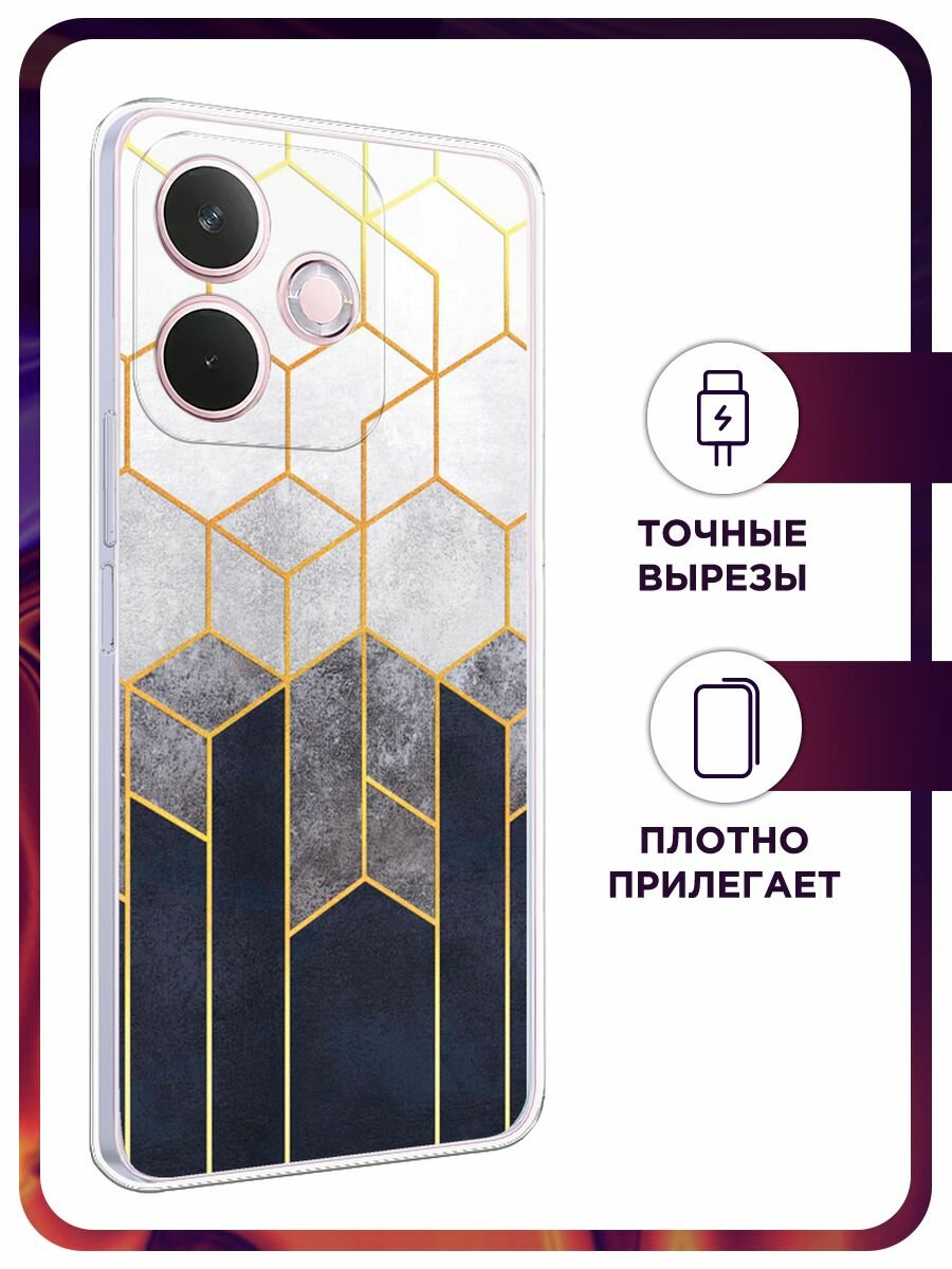 Чехол на Oppo A5 Pro / Оппо А5 Про с принтом "Черно-белая мозаика" — фото 1