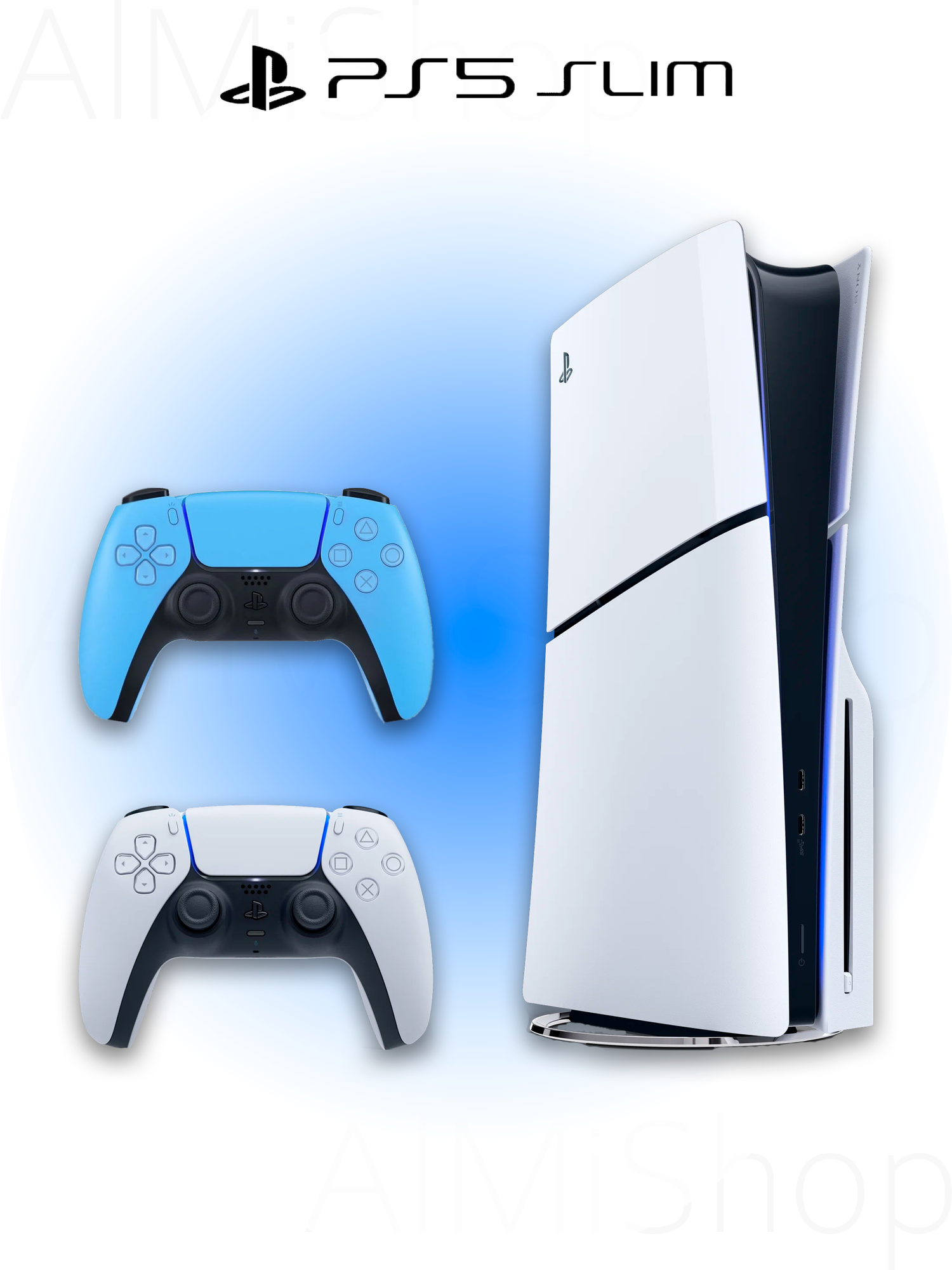 Игровая приставка Sony PlayStation 5 slim (версия с дисководом) + 2-й геймпад голубой (Starlight Blue)
