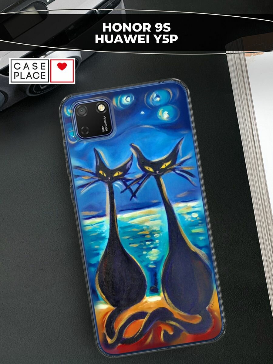 Чехол на Honor 9S/Huawei Y5p / Хонор 9S/Хуавей Y5p с принтом "Влюбленные котики 7"