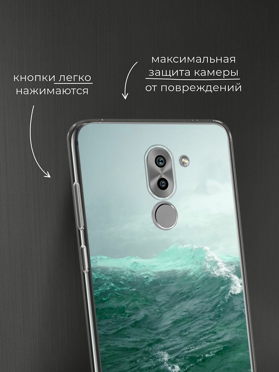 Силиконовый чехол на Honor 6X / Хонор 6Х с принтом "Волны 12" — фото 1