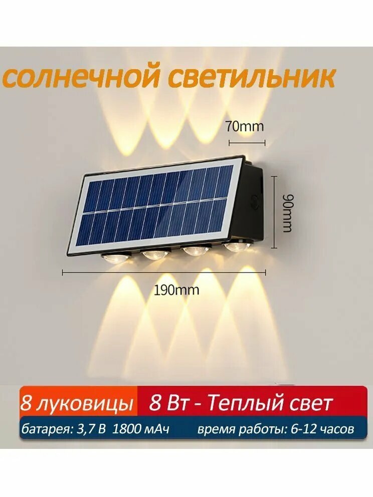 Уличный светильник, LED, количество ламп:8шт