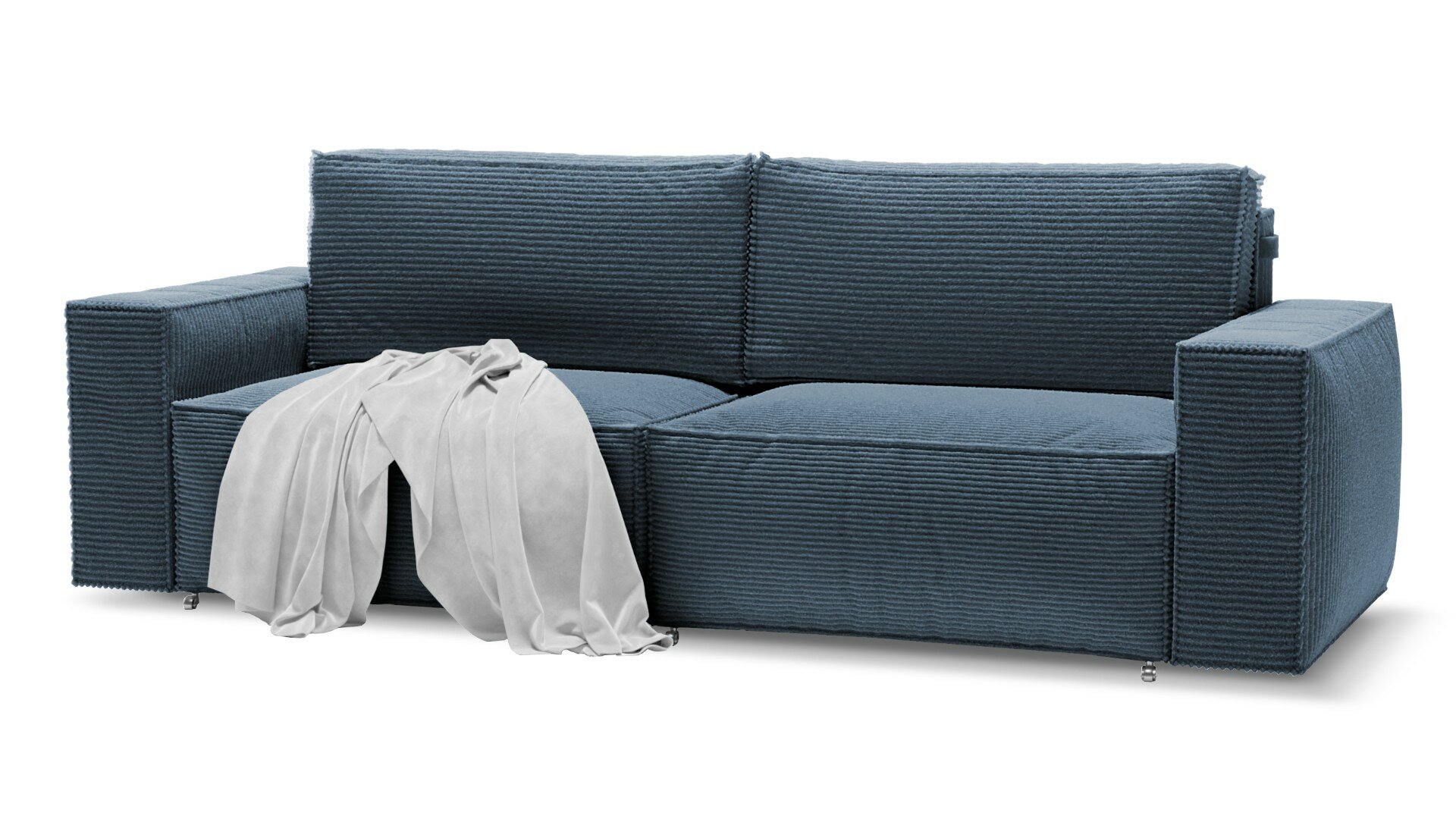 Диван Софт 2 Cilium Indigo NEW 240x94x80 см, темно-синий Вельвет, еврокнижка GOODFORM