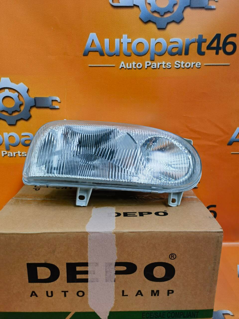 Фара правая фольксваген гольф 3 VW GOLF 3 с 1991 по 1998 под корректор DEPO 2 лампы