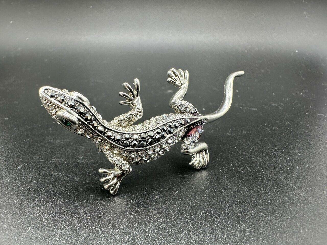 Брошь ящерица винтажная оригинальная