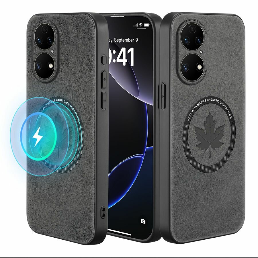 Рисунок кленового листа MagSafe чехол для Huawei P50(Хуавей П50) Нескользящий и удобный