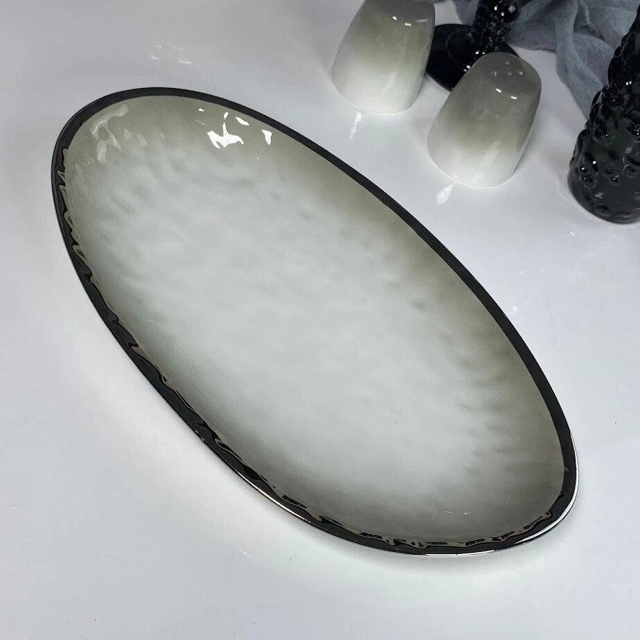 Овальное блюдо 35,5х20х4см TORONTO GREY Фарфор 122-130 118-122-130