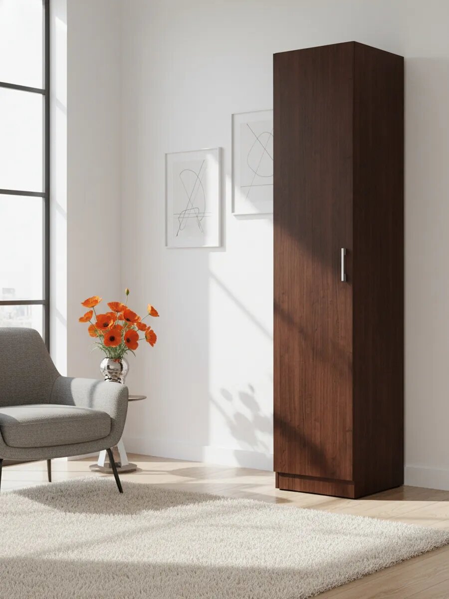 Распашной шкаф пенал FRESTER с полками для одежды в спальню, от производителя