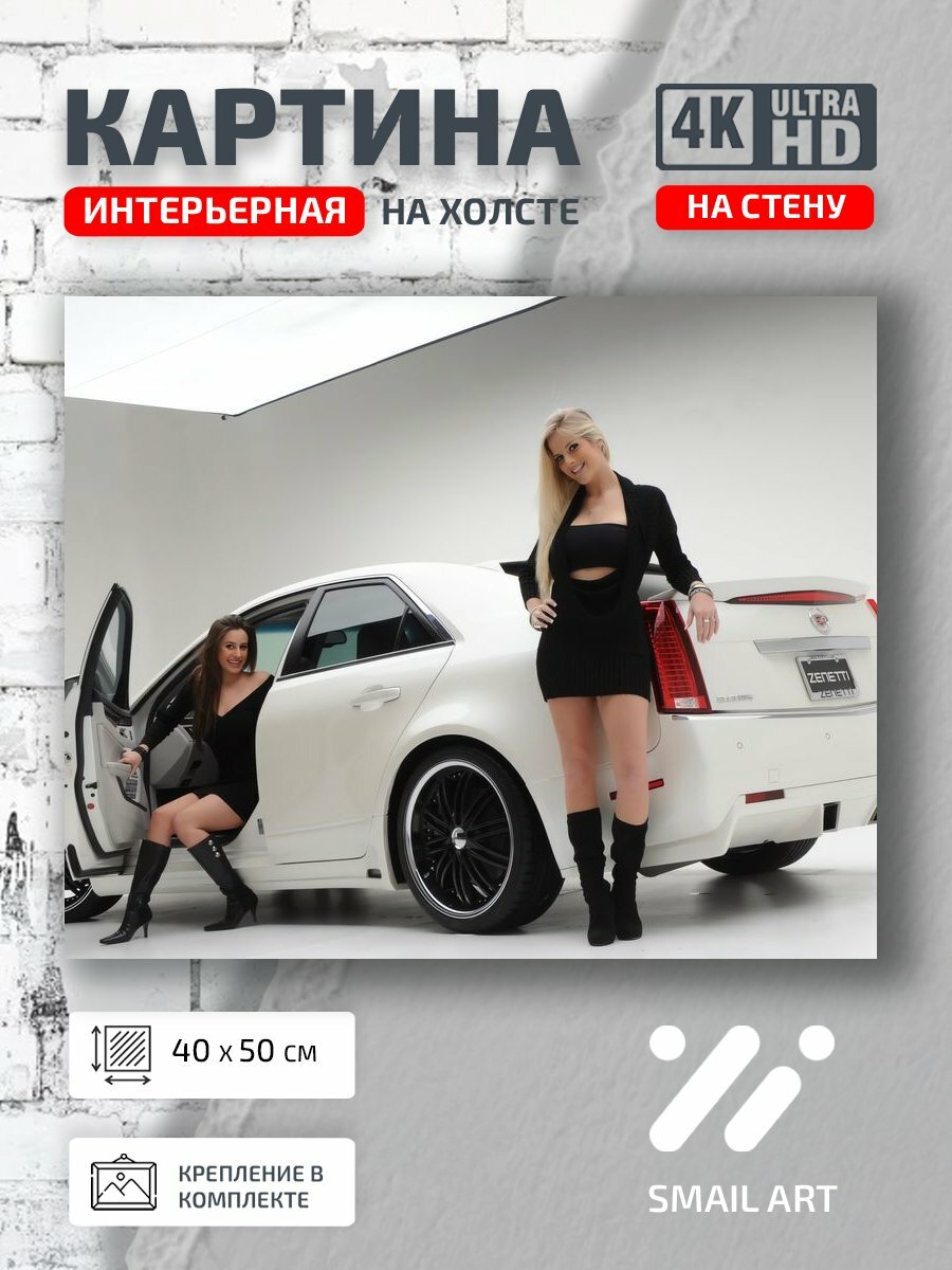 Картина на холсте интерьерная 40 на 50 на стену Белой Zenetti для студии авто дизайн декор