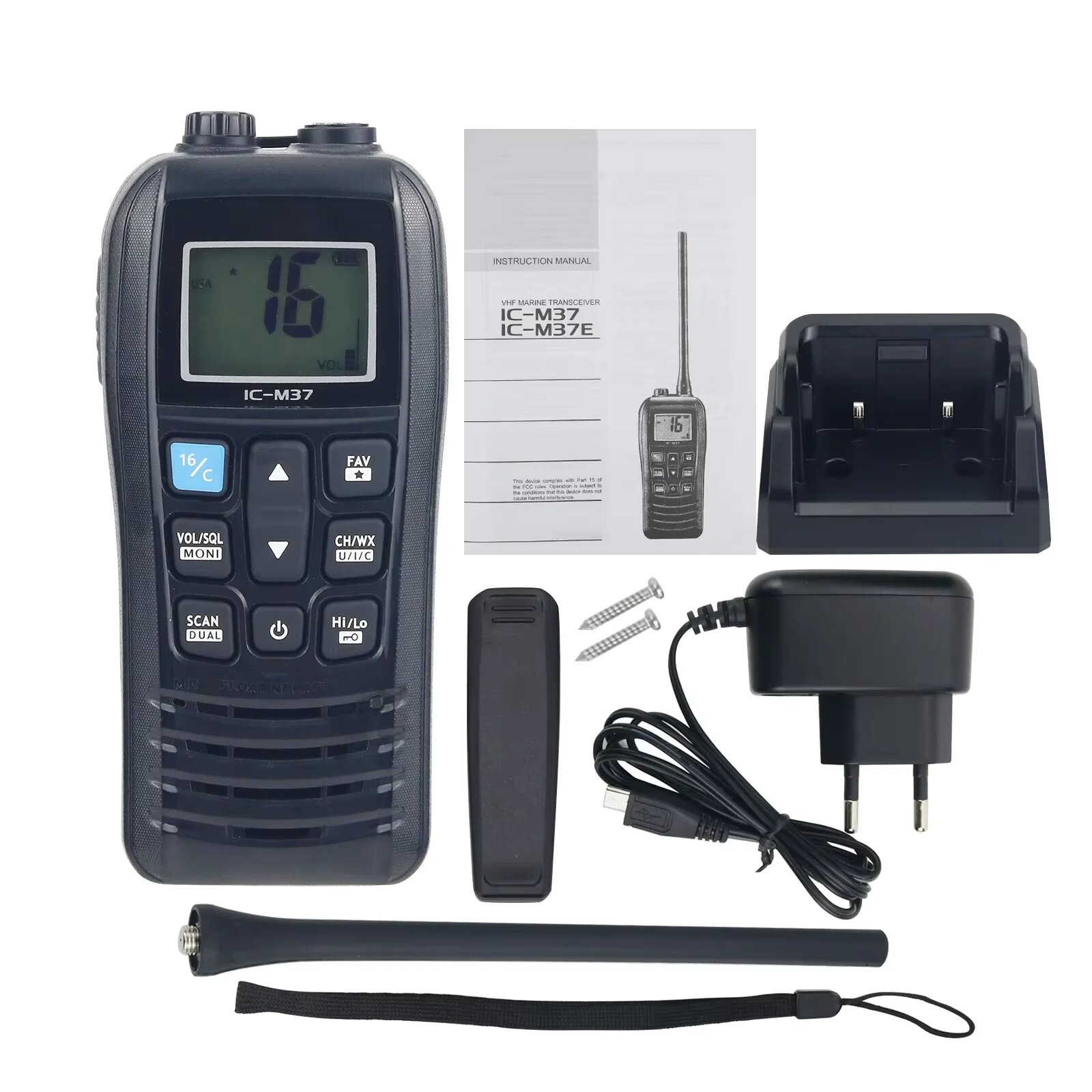 LHRFLH IC-M37 6 Вт VHF портативная морская рация