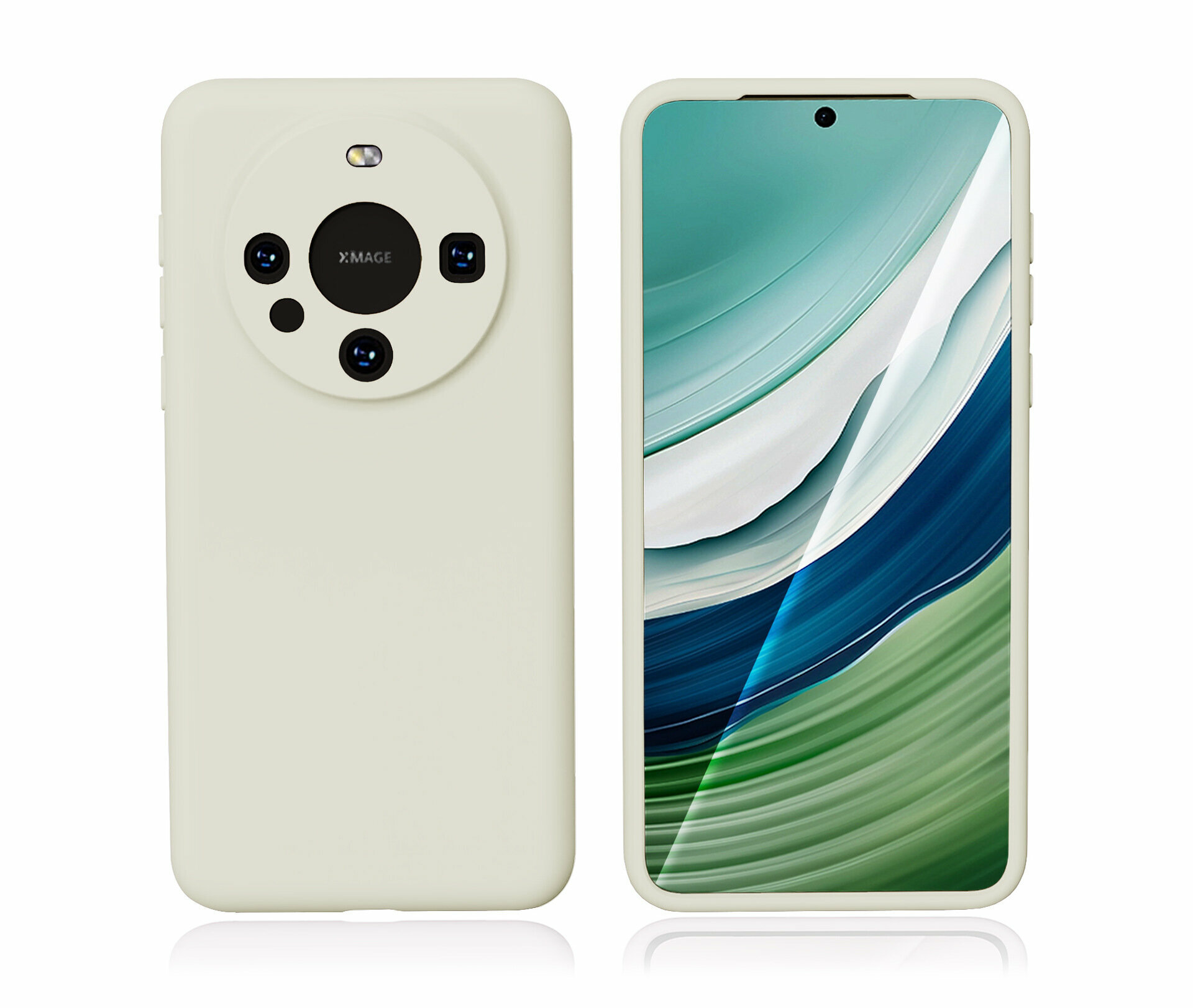 Премиальный чехол из жидкой силикона для Huawei Mate 60, ударопрочный анти-скользящий дизайн, цвет антик белый, одна