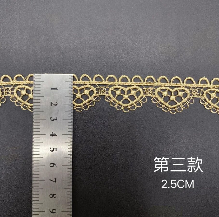 Кружевная тесьма для пэчворка, полиэстер, золотой цвет, 1 ярд color 8, 10 yards