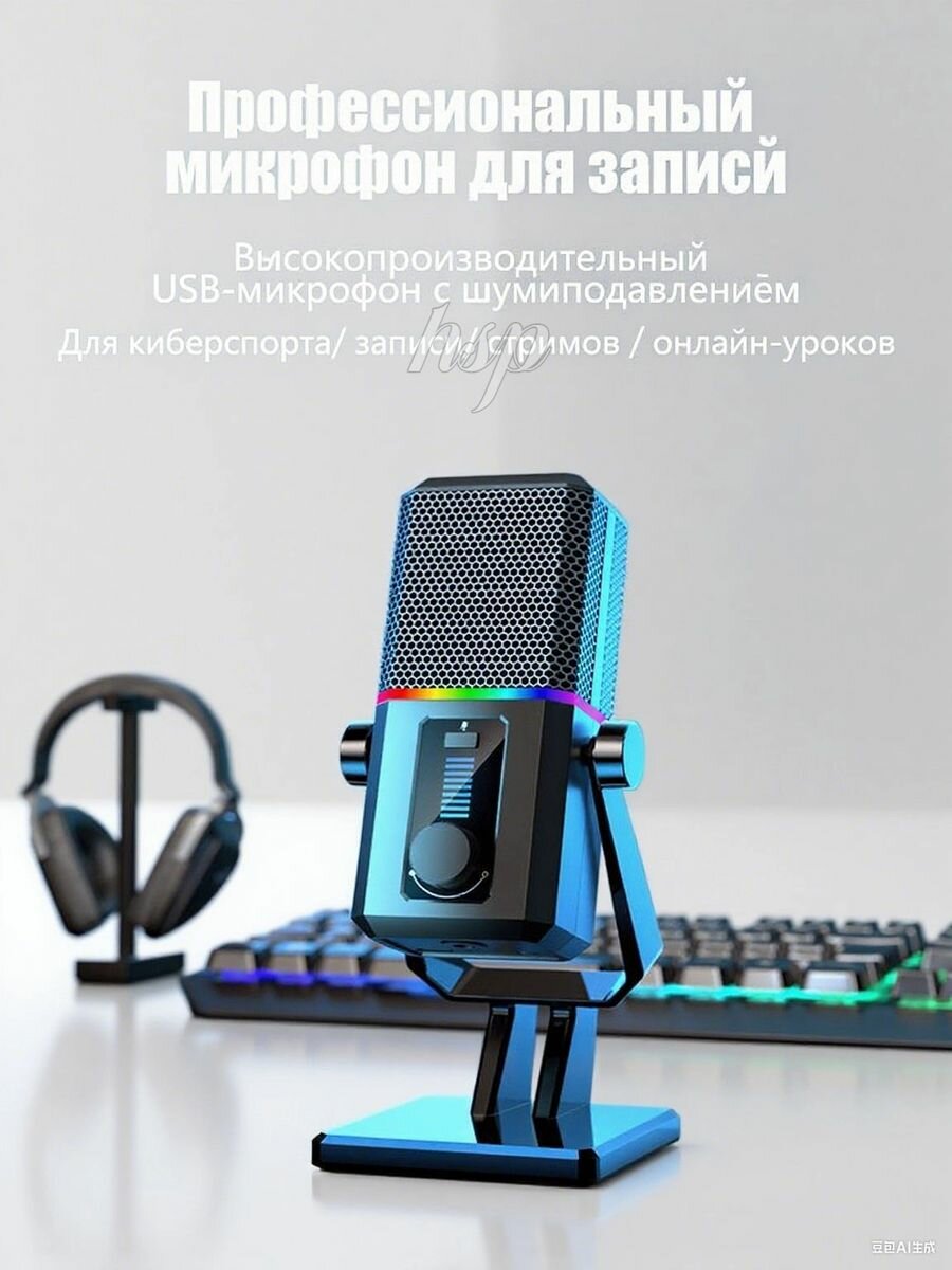 COOLCOLD Микрофон игровой (для стриминга) RGBUSB, черный