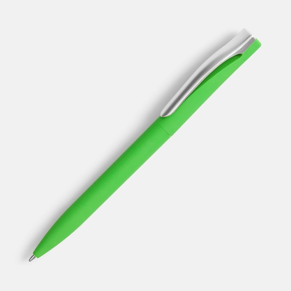 12 шт. Ручка шариковая Pin Soft Touch, зеленая, Open