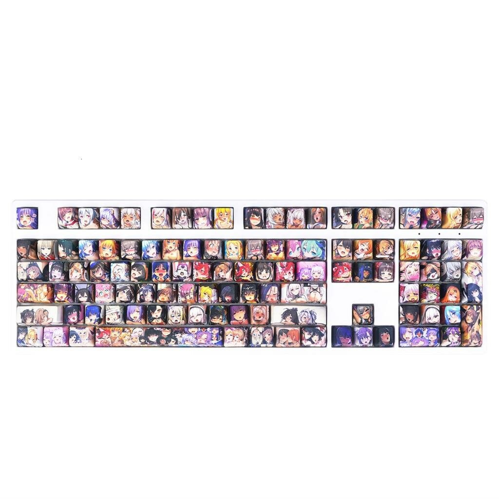 108Кейсов Японские Аниме Кейкапы PBT 5-сторонняя Сублимация OEM Высота, Красочный