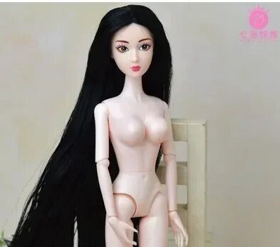 Китайская кукла Синьи голова белая пластиковая Черный, KD12 long hair