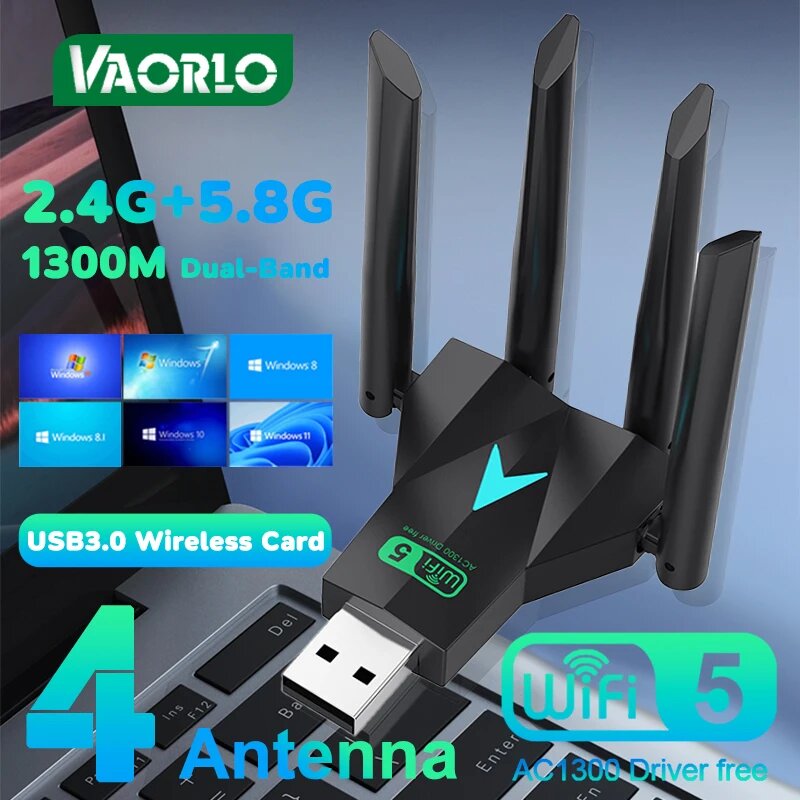 USB Wi-Fi адаптер Vaorlo 1300Mbps Dual-Band