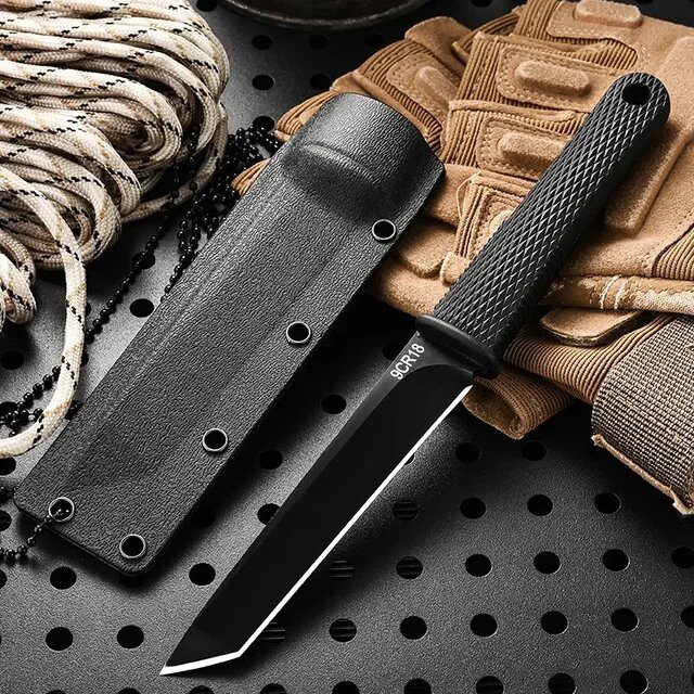 Нож 2024EDC Black and White Outdoor Knife — портативный базовый инструмент, подходящий для походов, исследований и кемпинга, с лезвием высокой твердости.