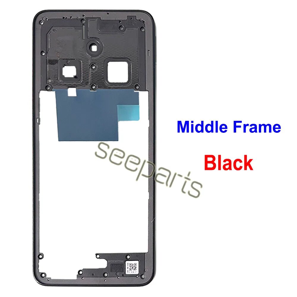 6,88 "для Xiaomi Poco C75 крышка батарейного отсека задняя крышка корпуса для 2410FPCC5G задняя крышка + запасные части для средней рамы Black Frame