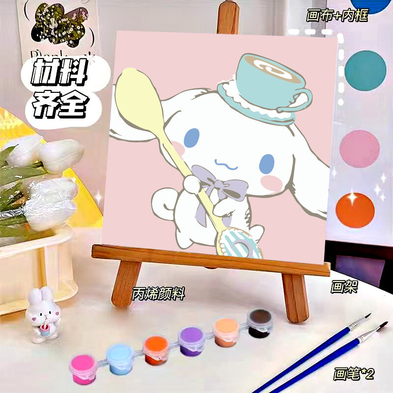 Цифровая картина маслом 20*20, аниме, раскраска маслом, ручная роспись маслом, декор для спальни.