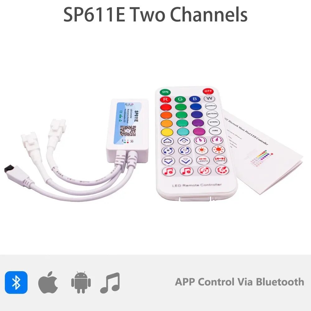 RGB Контроллер SP002E для светодиодной ленты DC5-24V Белый, SP611E Two CH