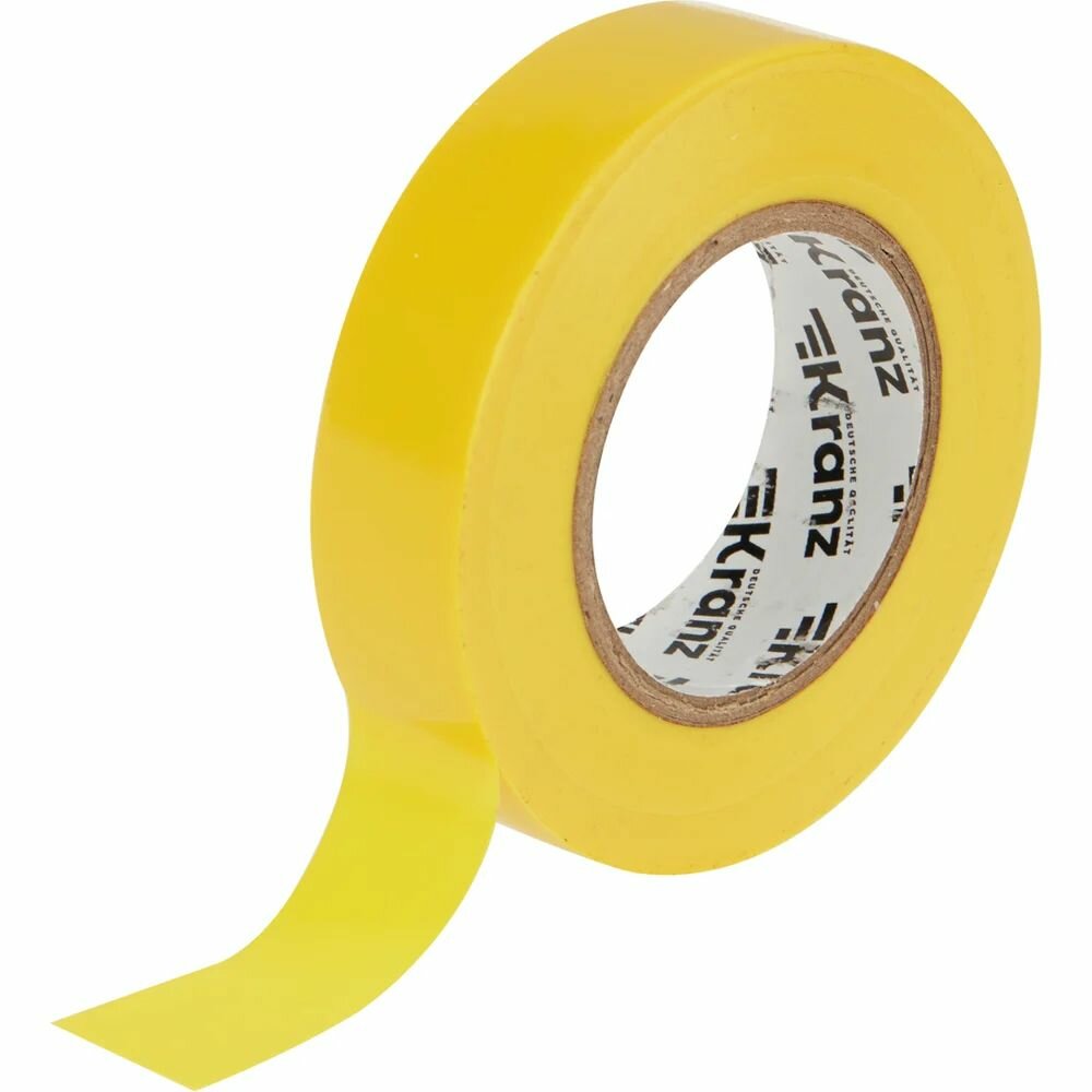 Изолента ПВХ KRANZ 0,13х19 мм, 25 м, желтая KR-09-2202