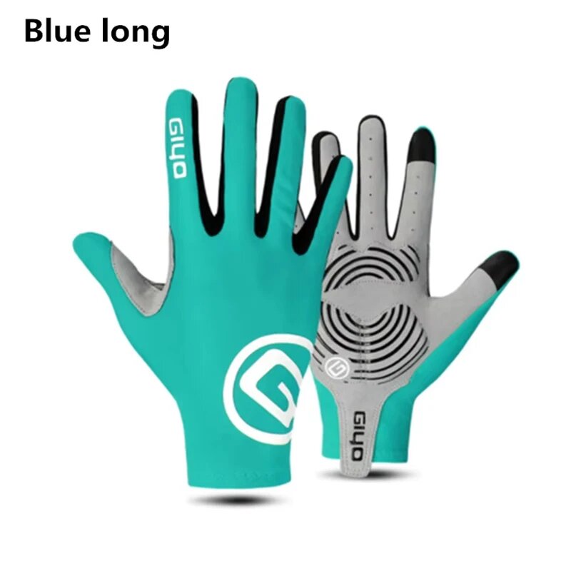 GIYO спортивные велосипедные перчатки из лайкры Синий, XL, blue long